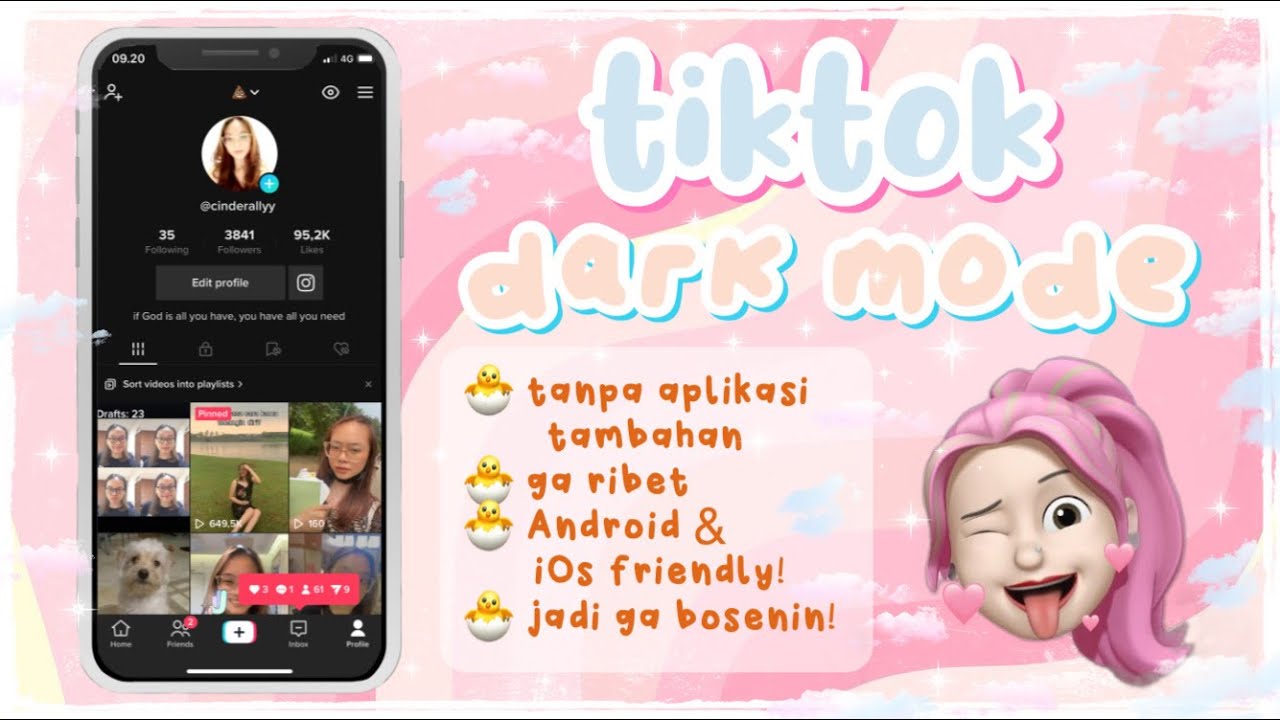 CARA MENGUBAH TAMPILAN TIKTOK JADI MODE GELAP/DARK MODE!! GAMPANG ...