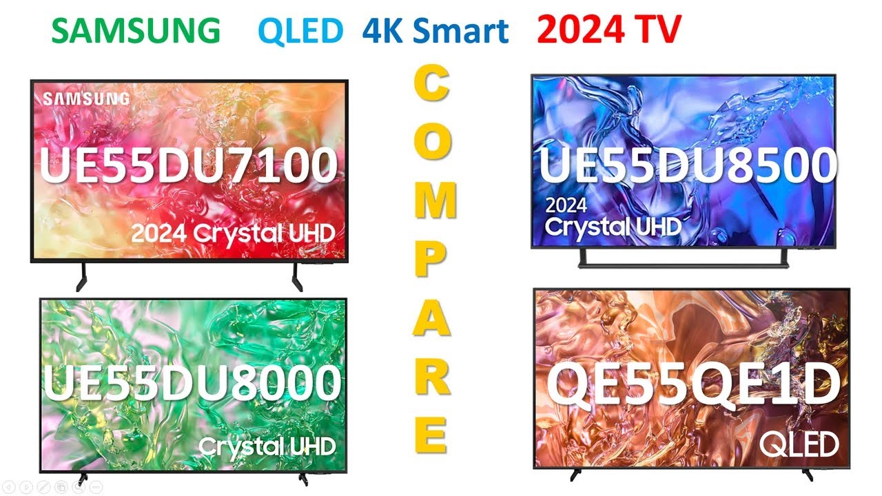 Samsung UE55DU7100 vs UE55DU8000 vs UE55DU8500 vs QE55QE1D 2024 TV UHD ...