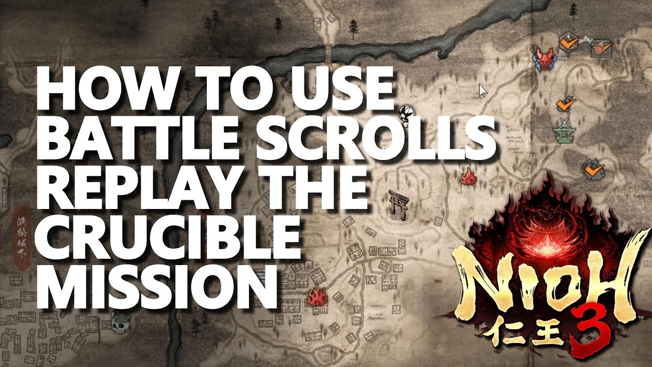 How to use Battle Scrolls replay the crucible mission Nioh 3 - YouTube