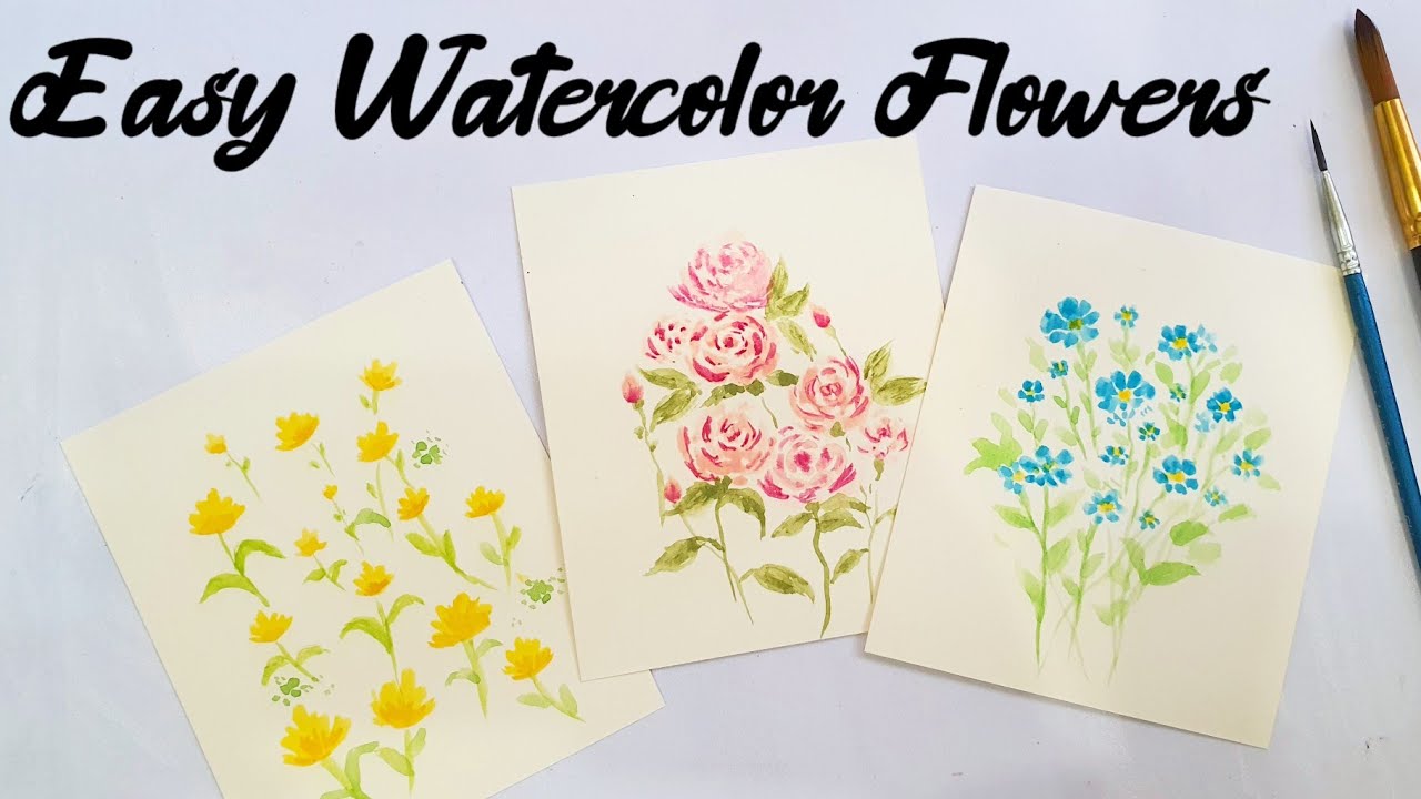 Easy Watercolor Flowers for Beginners | Relaxing Floral Watercolor ...