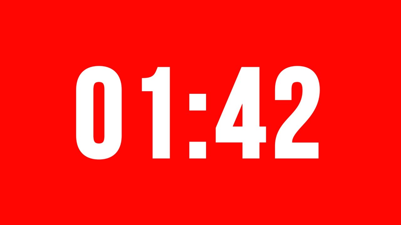 1 Minute 42 Second Timer With Alarm Without Music - YouTube