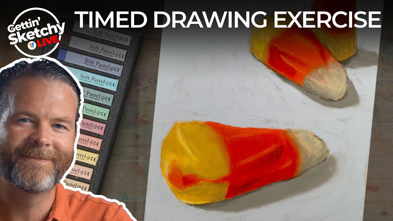 Drawing Candy Corn with Pastels - Timed Drawing Exercise - YouTube