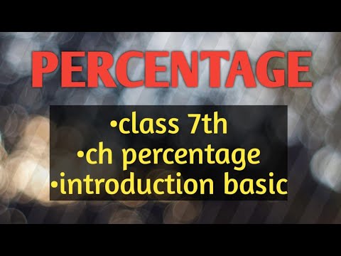 Percentage || class 7th || introduction - YouTube