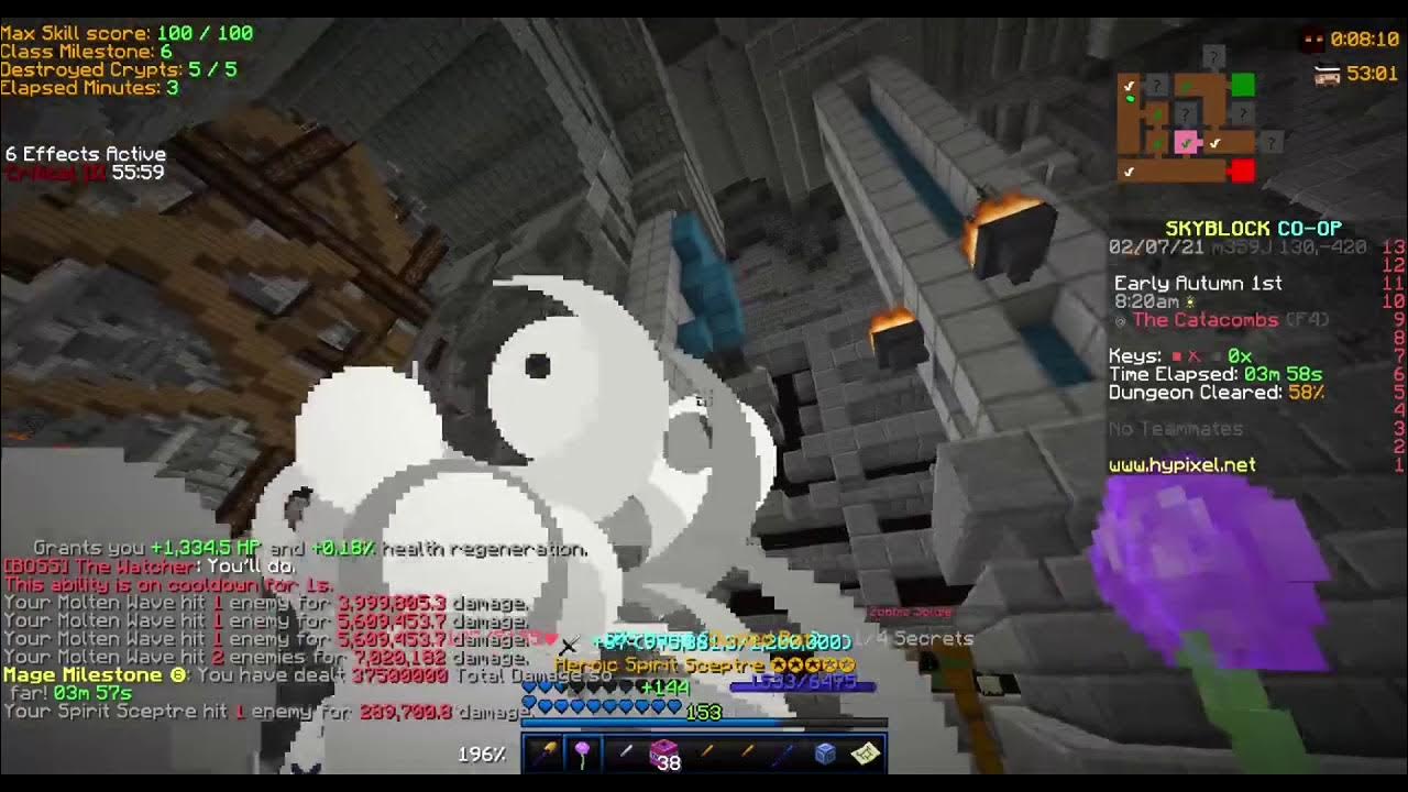 Soloing F4 but my game crashes - Hypixel Skyblock Dungeons - YouTube