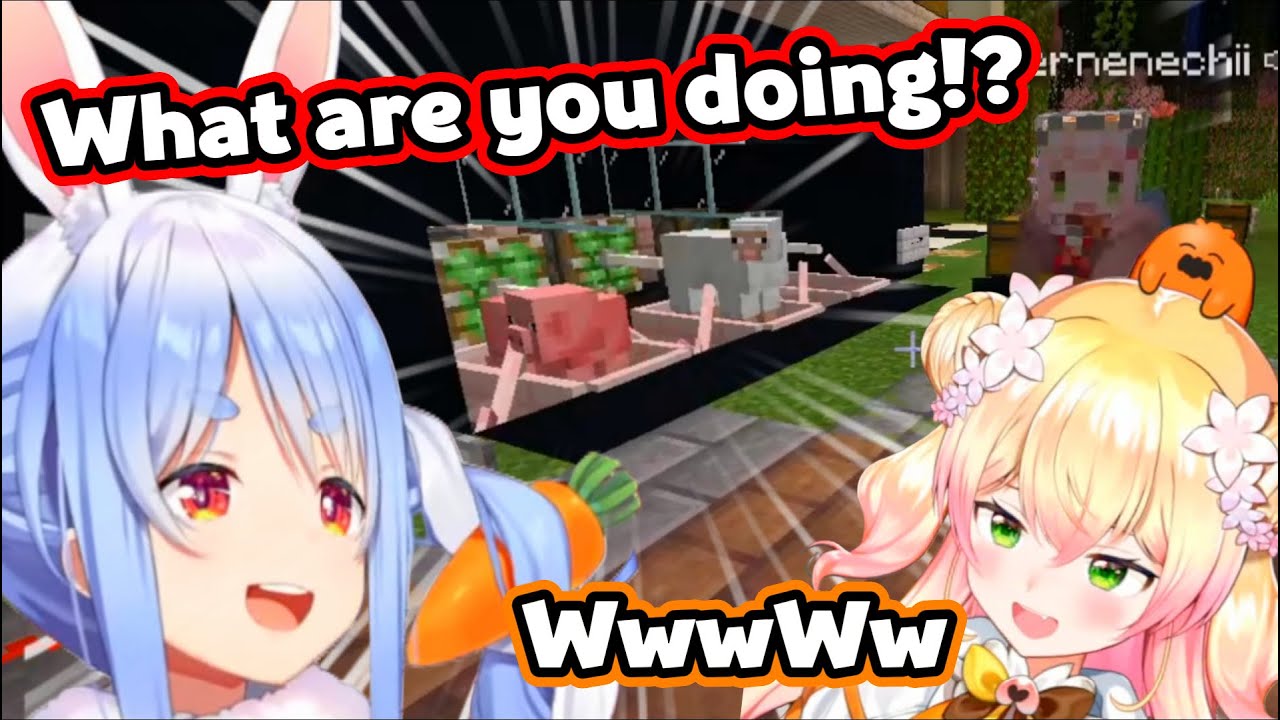 Pekora Was SHOCKED When She Saw What Nene Built in Minecraft ...