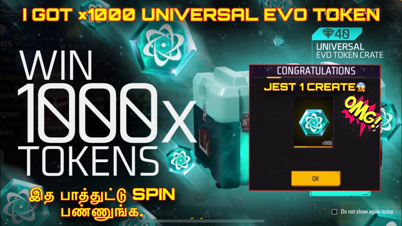 UNIVERSAL EVO TOKEN CRATE || I got 1000 token in one create || tamil 😱 ...