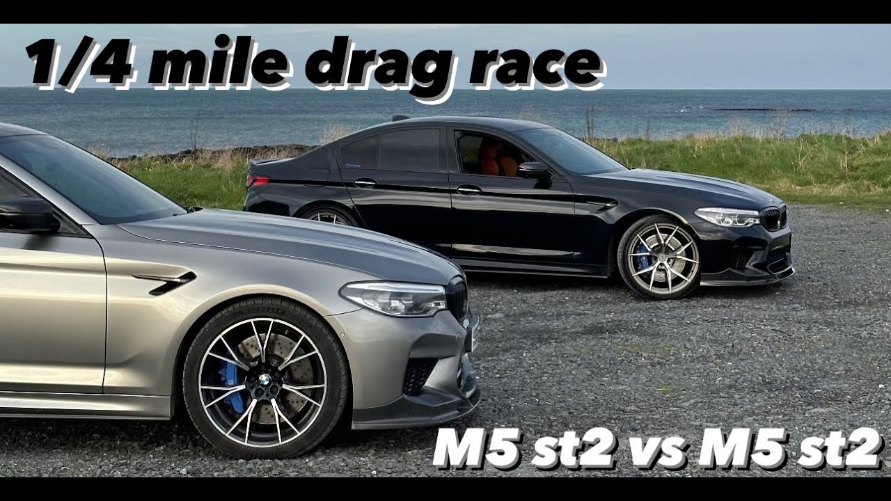 M5 stage2 evolve vs M5 stage2 custom map UNP 1/4 mile drag race - YouTube