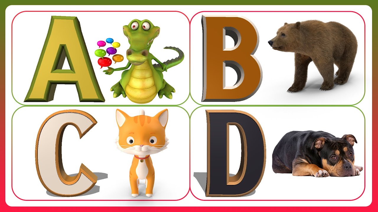 Animal Alphabet Phonics Song For Kids | Animals a for alligator | Learn ...