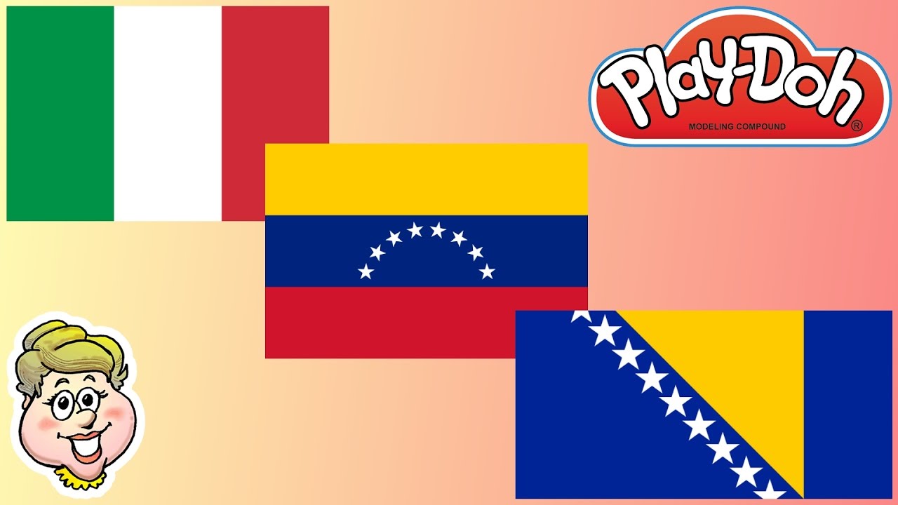 Play-Doh Flags! Italy, Venezuela, Bosnia and Herzegovina! EWMJ #140 ...