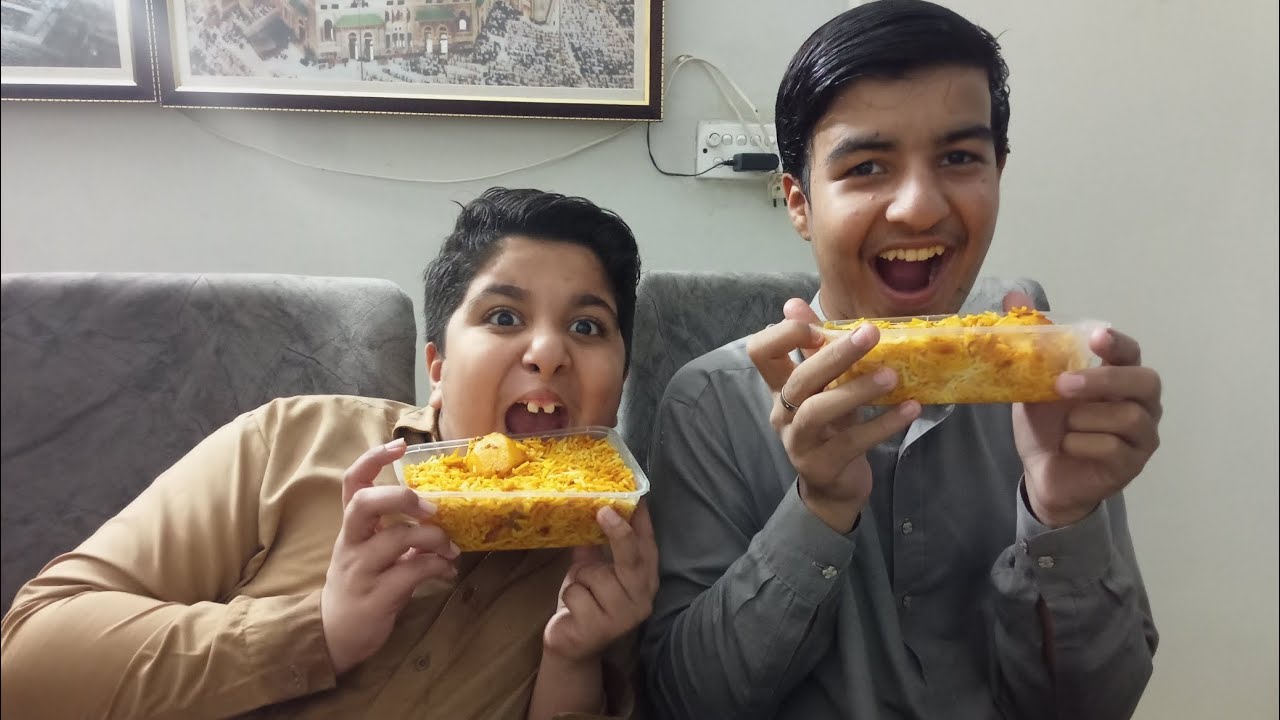 Biryani challenge with my cousin ##rajab bhat# - YouTube