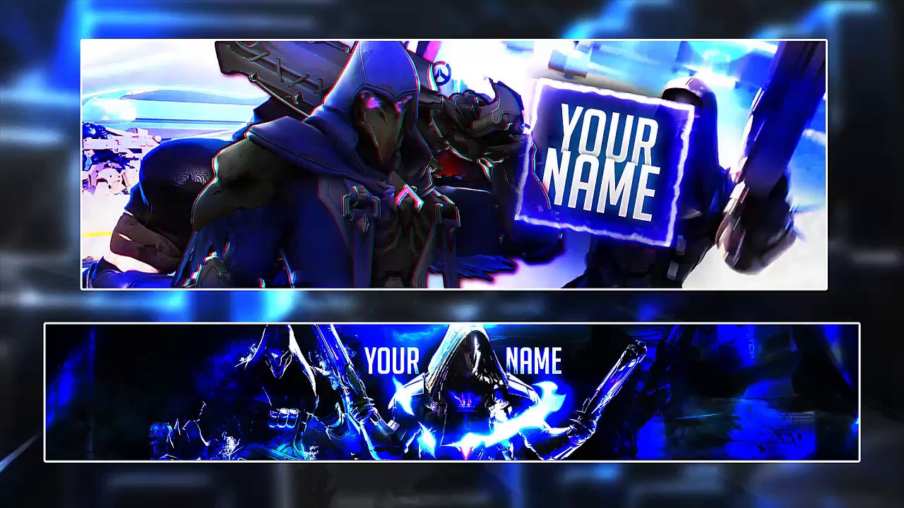 SPEED ART | OVERWATCH REAPER BANNER + HEADER TEMPLATE ($) | 작은 곰 - YouTube