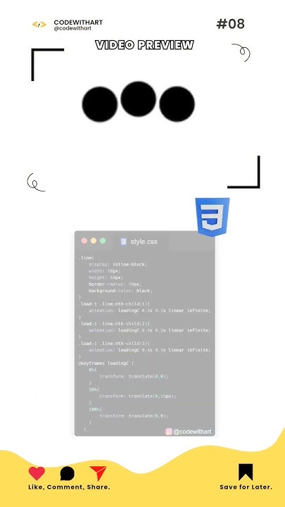 Loading Animation using Html5 CSS3 #websitedevelopment #tips #coding #codingshortvideo # ...