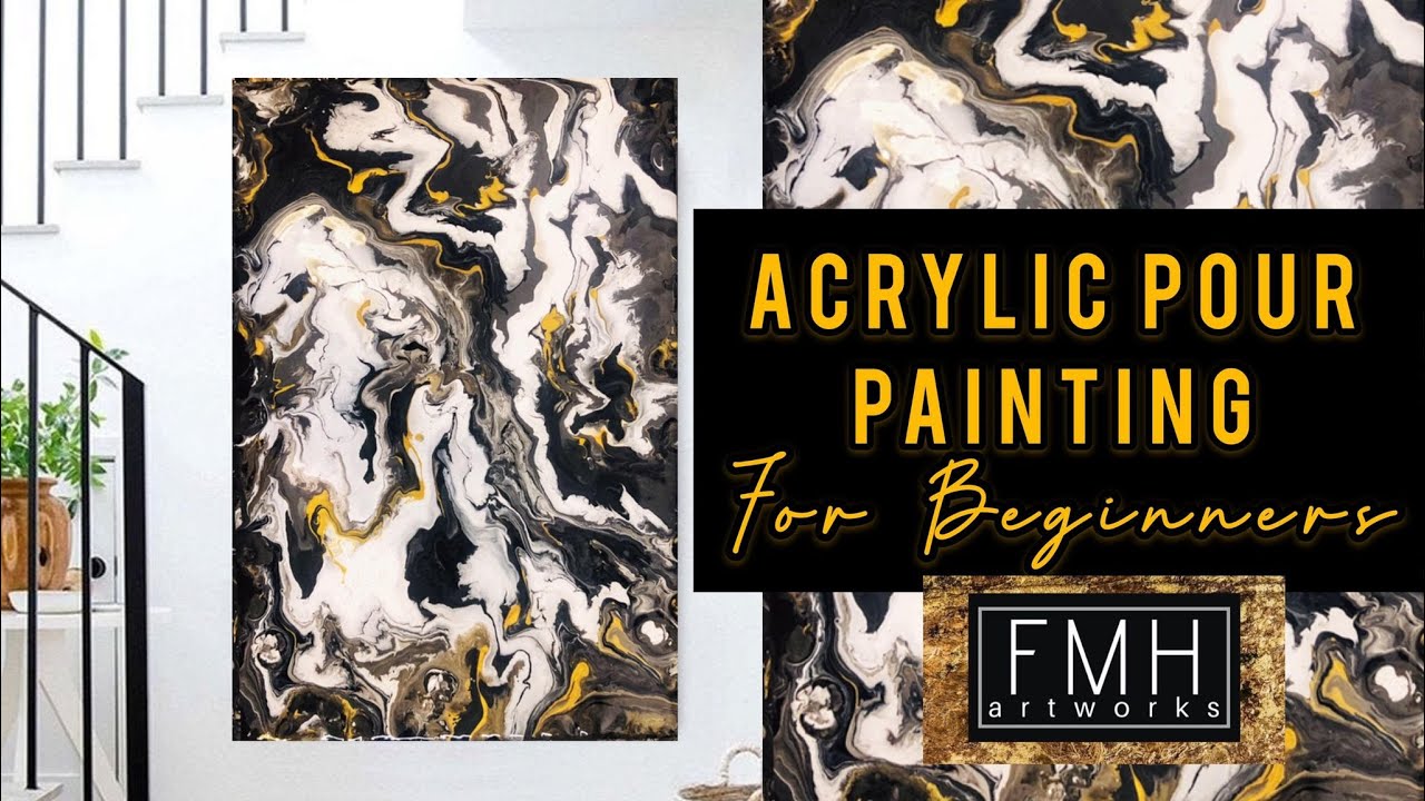 ACRYLIC POUR PAINTING USING WATER //TUTORIAL FOR BEGINNERS// DIRTY POUR ...