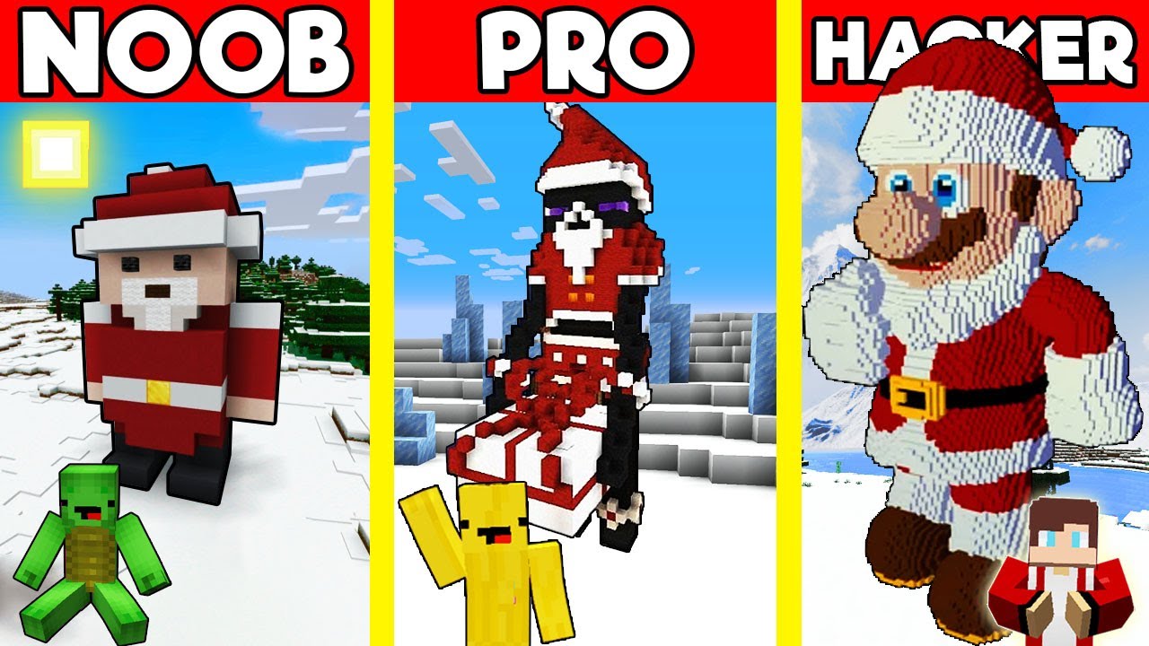SANTA CLAUS House Build Battle In Minecraft - NOOB VS PRO CHALLENGE ...