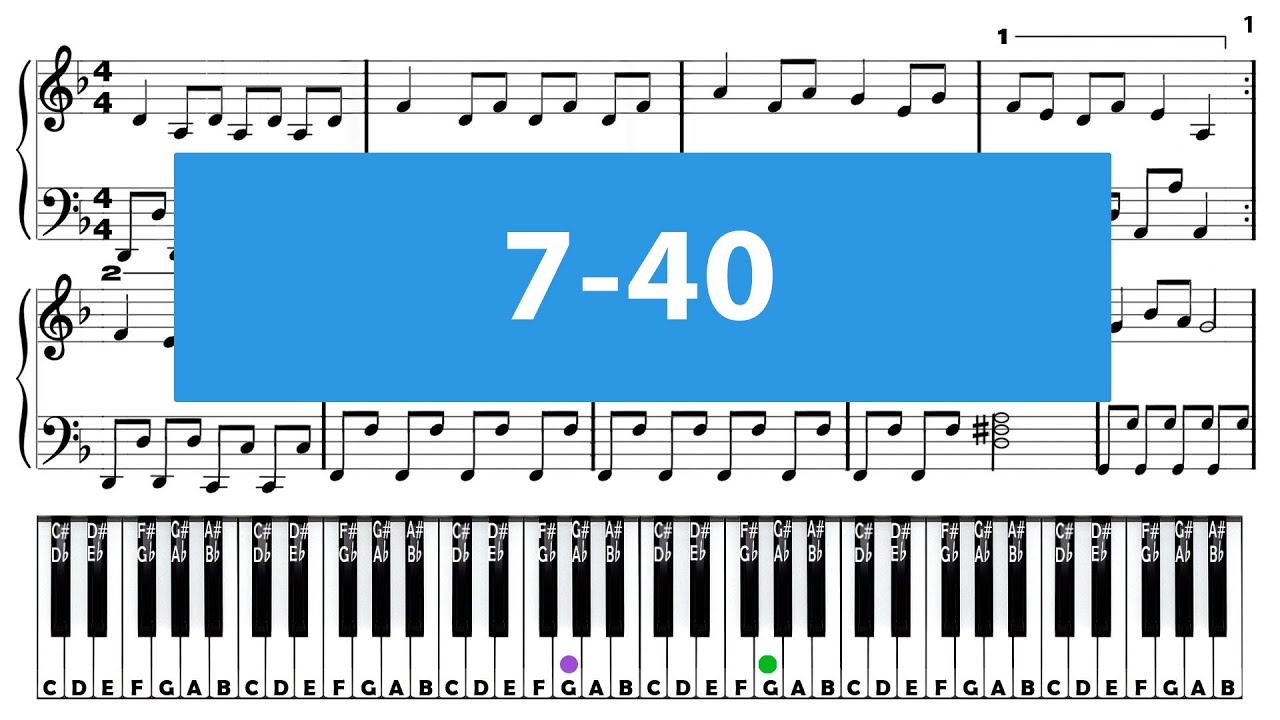 7-40 - Seven Forty - שבע ארבעים - Sem Sorok -Slowly - Tutorial Piano ...