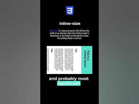 inline-size in CSS #css #coding #frontend #webdevelopment #htmlcss #webdesign - YouTube