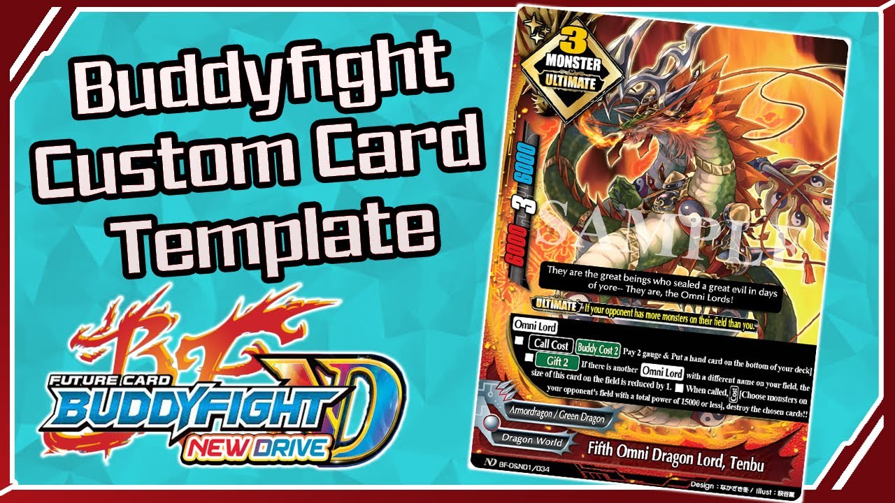 Buddyfight Custom Card Template with NEW DRIVE ICONS!!! - YouTube