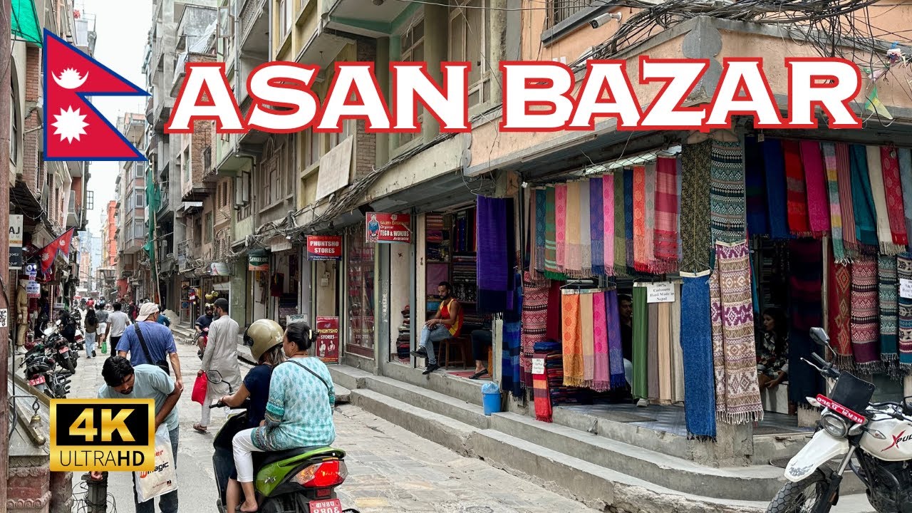 [4K] Asan Bazar, Kathmandu, Nepal 🇳🇵🐧 Next to Thamel, Nonstop Walking ...