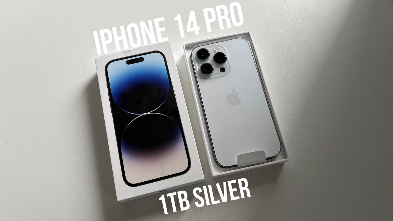 iPhone 14 Pro 1TB Silver Aesthetic Calm Unboxing - YouTube