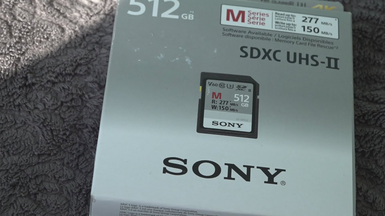 Sony SF-M512 512 GB M Series UHS-II SDXC Memory Card Unboxing and Test ...