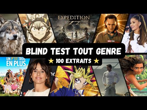 BLIND TEST TOUT GENRE - 100 EXTRAITS (Film, Série, Disney, Dessin animé, Anime, Jeux, Répliques ...)