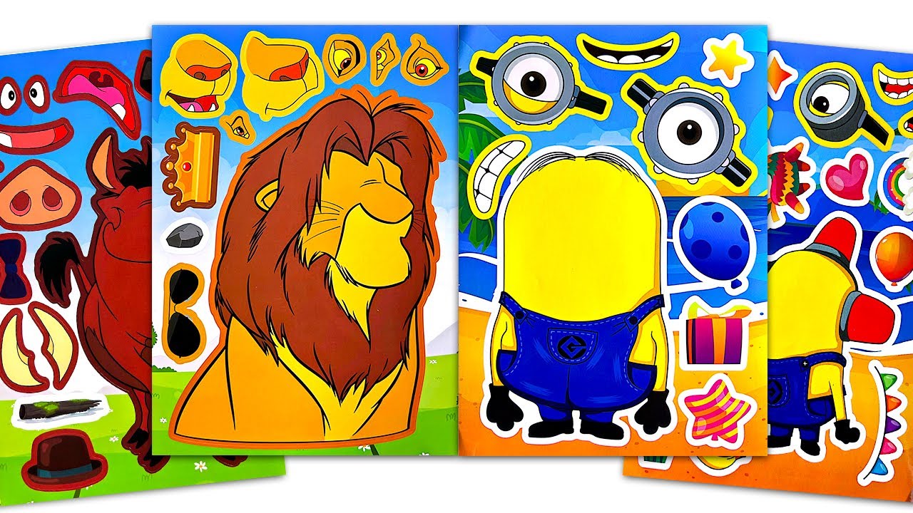 Satisfying with Sticker Book Despicable Me 4 Movie And The Lion King ...
