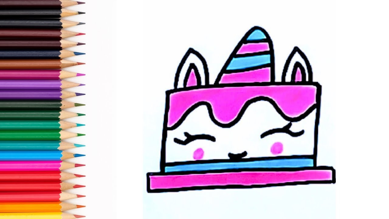 How to draw sweet cake - how to draw cute cake for kid - YouTube