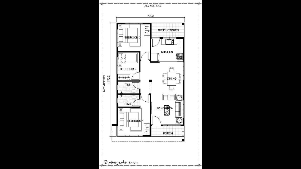 2 BHK Small House Plan AutoCAD Drawing Download DWG File - Cadbull ...