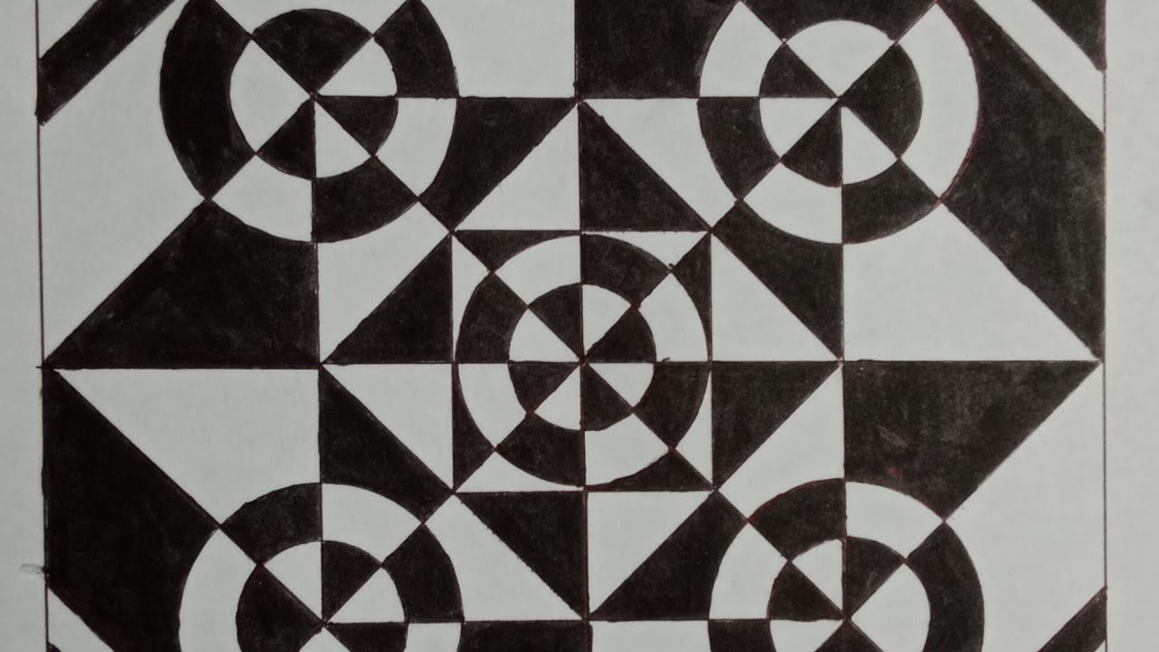 Easy Geometry Design ll Black and White ll #geometry #design # ...