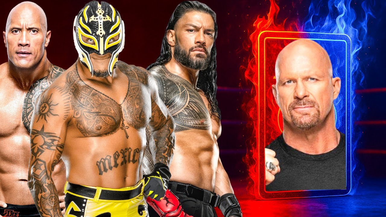Rey Mysterio Roman Reigns Rock Vs Team Stone Cold WWE 2K25 #22 - YouTube