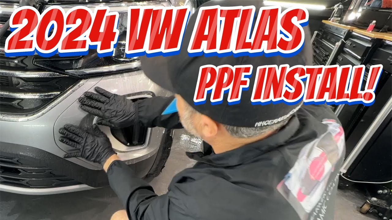 Car paint protection film (PPF/clear bra) installation 2024 VW Atlas ...