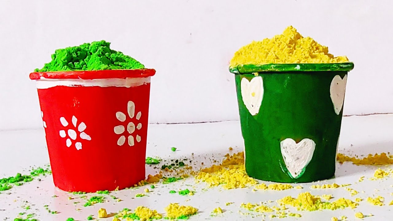 Holi craft ideas 🌈Holi decorations ideas at home // paper cup holi ...