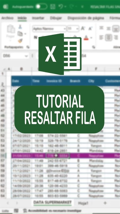 COMO RESALTAR UNA FILA EN EXCEL #EXCEL - YouTube