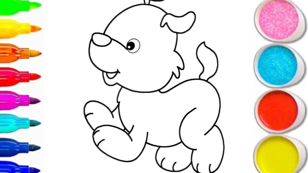 HOW TO DRAW A CUTE DOG, TO DRAW CUTE THINGS FOR CHILDREN - YouTube