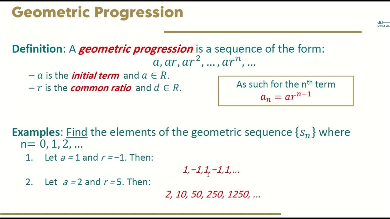 Sequences 2 Geometric Arithmatic And String Youtube