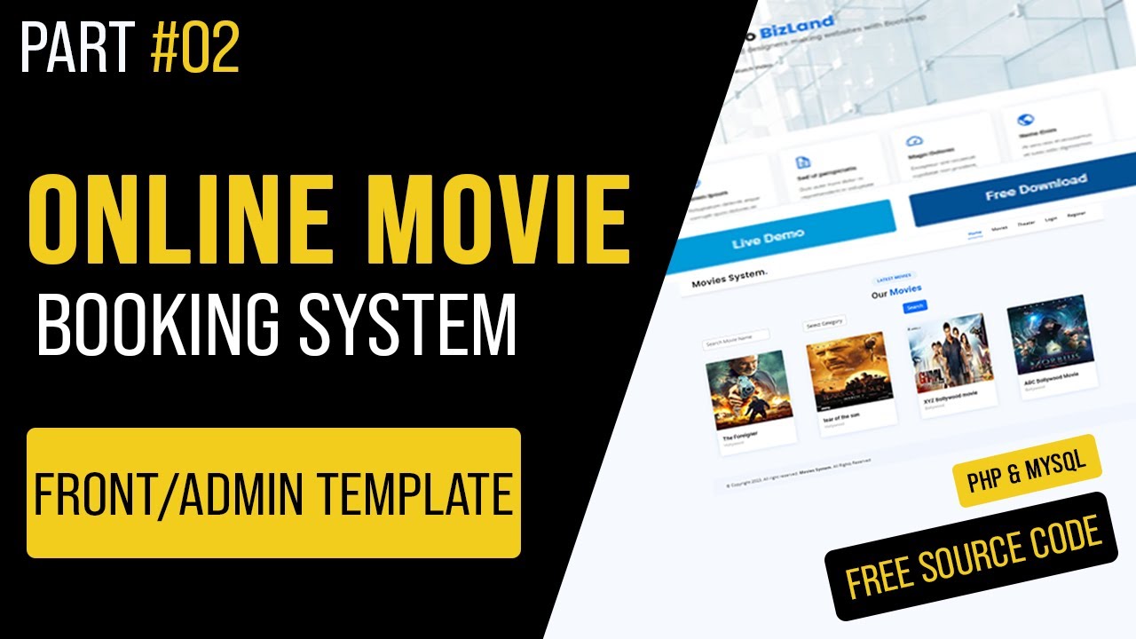 02 - Set up Admin/Front Template in PHP 2023 | Online Movie Booking ...