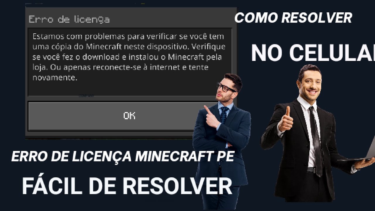COMO RESOLVER O ERRO DE VERIFICAÇÃO DE LICENÇA DO MINECRAFT PE PARA ...