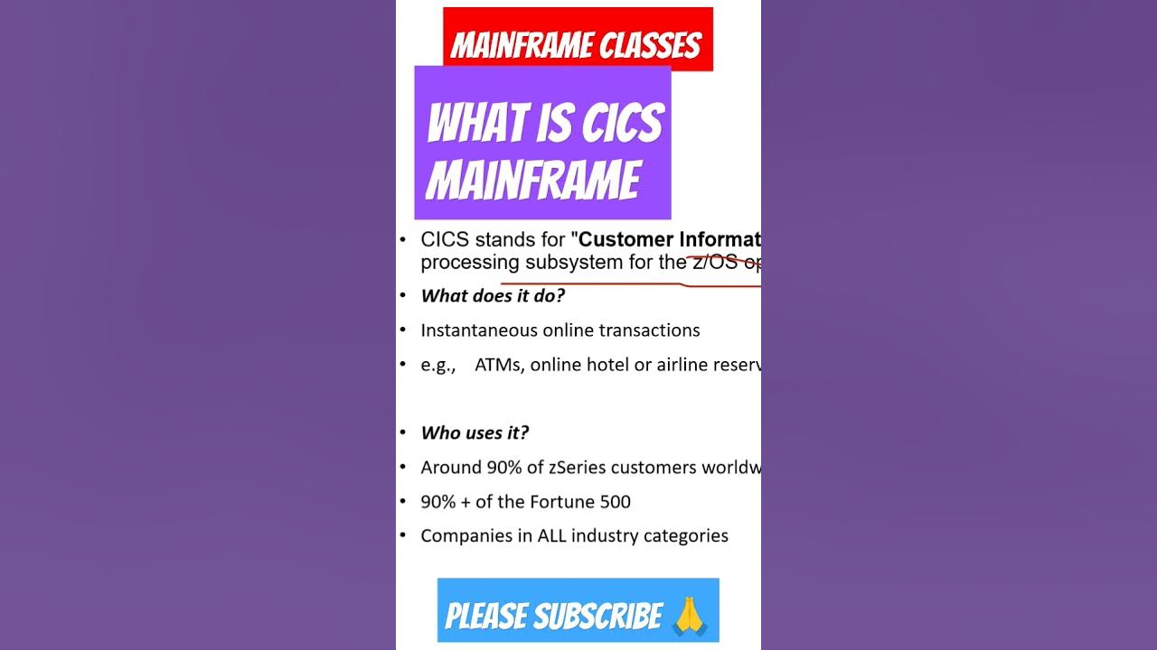 CICS Introduction | Mainframe CICS |CICS Intro - #mainframeclasses #mainframes #cics #mainframe ...