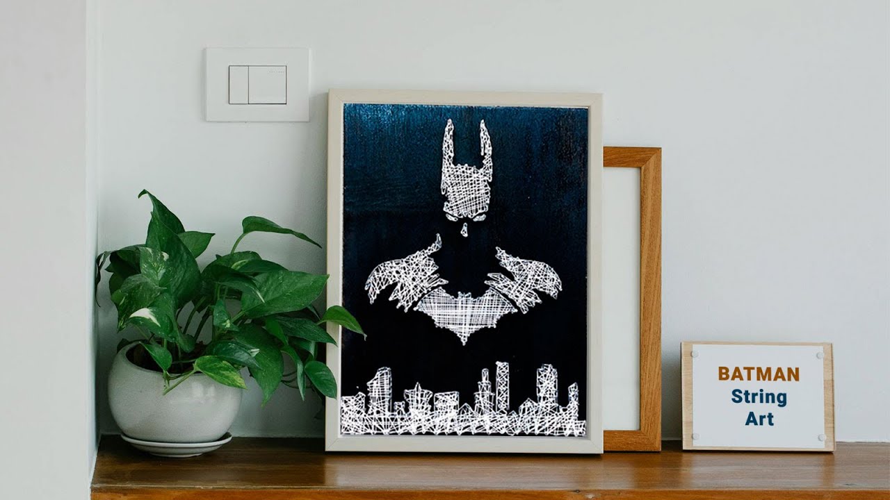 String Art | Batman | Pin & Thread Art - YouTube