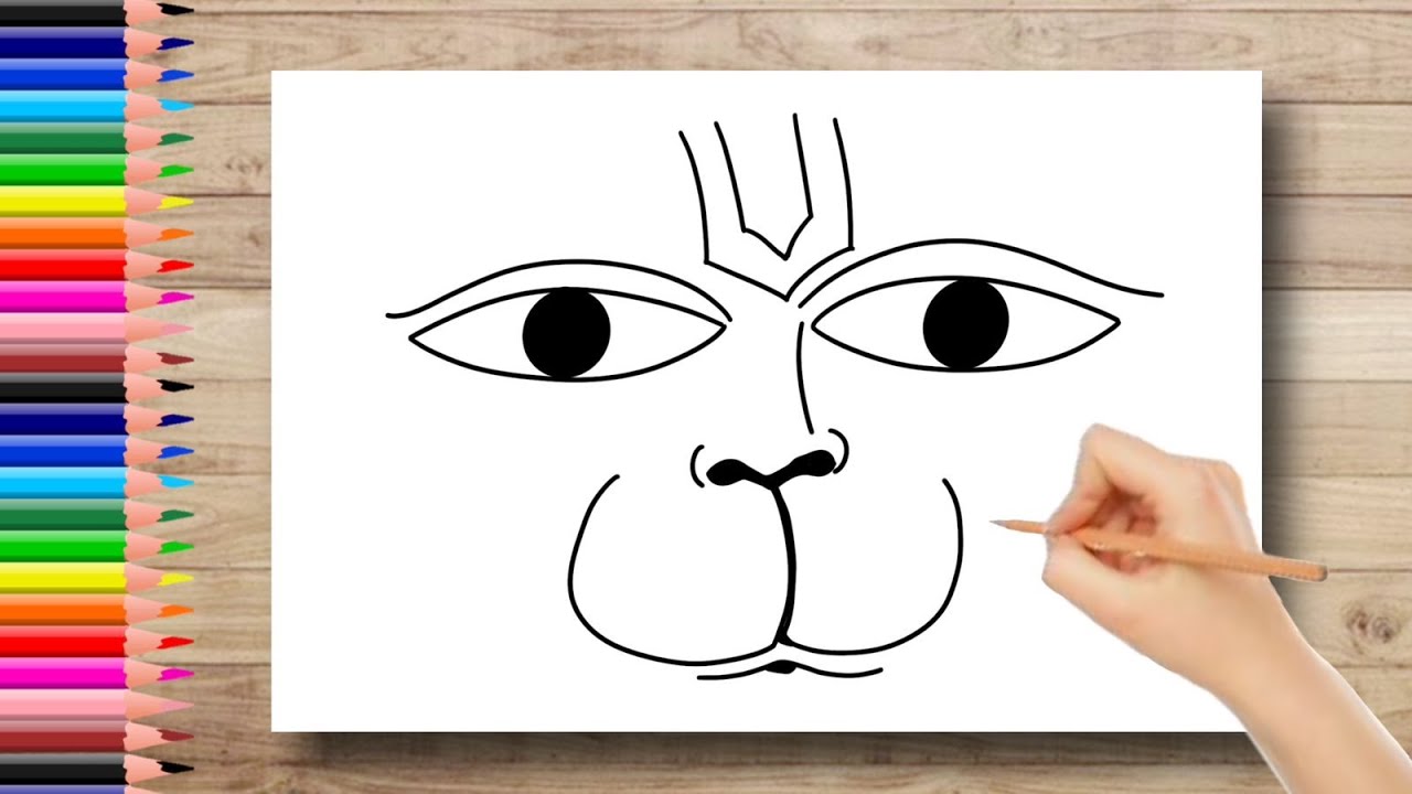 How to Draw Hanuman Face - YouTube