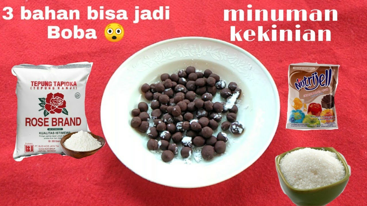 Cara membuat Boba tanpa pewarna hanya 3 bahan | milk tea bubble ...