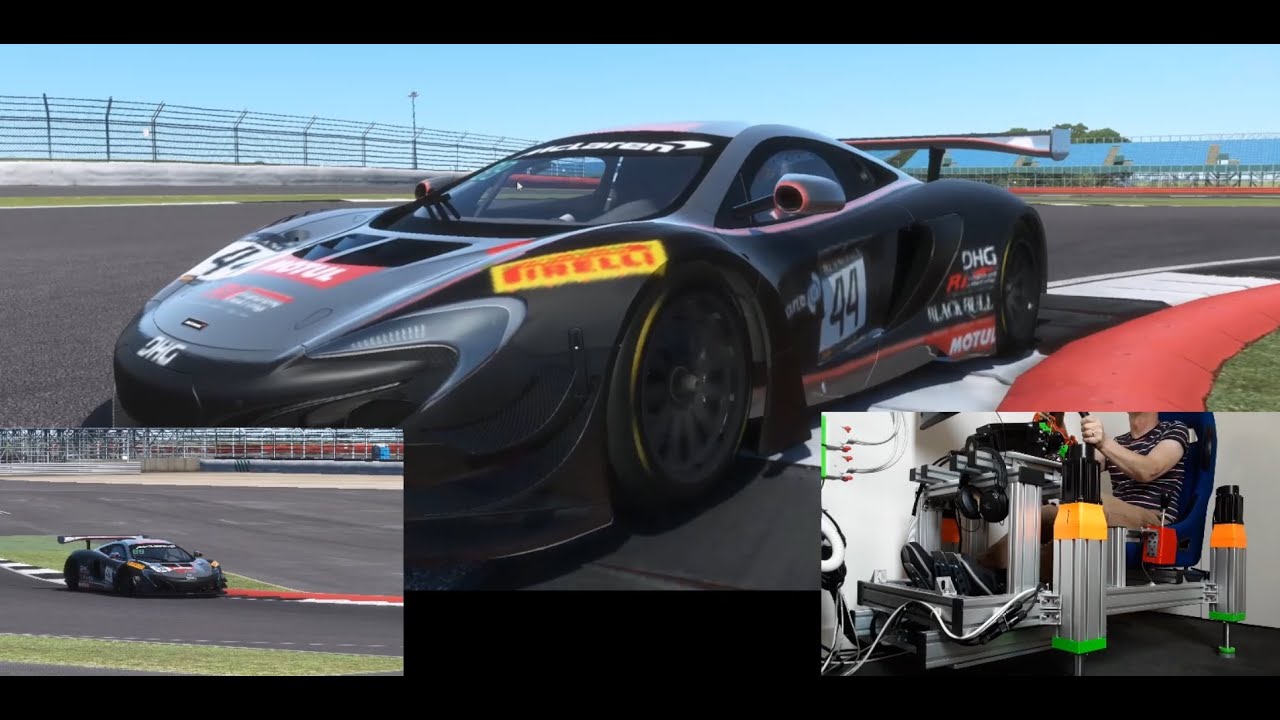 rFactor 2 full motion sim rig with force feedback OSW - YouTube