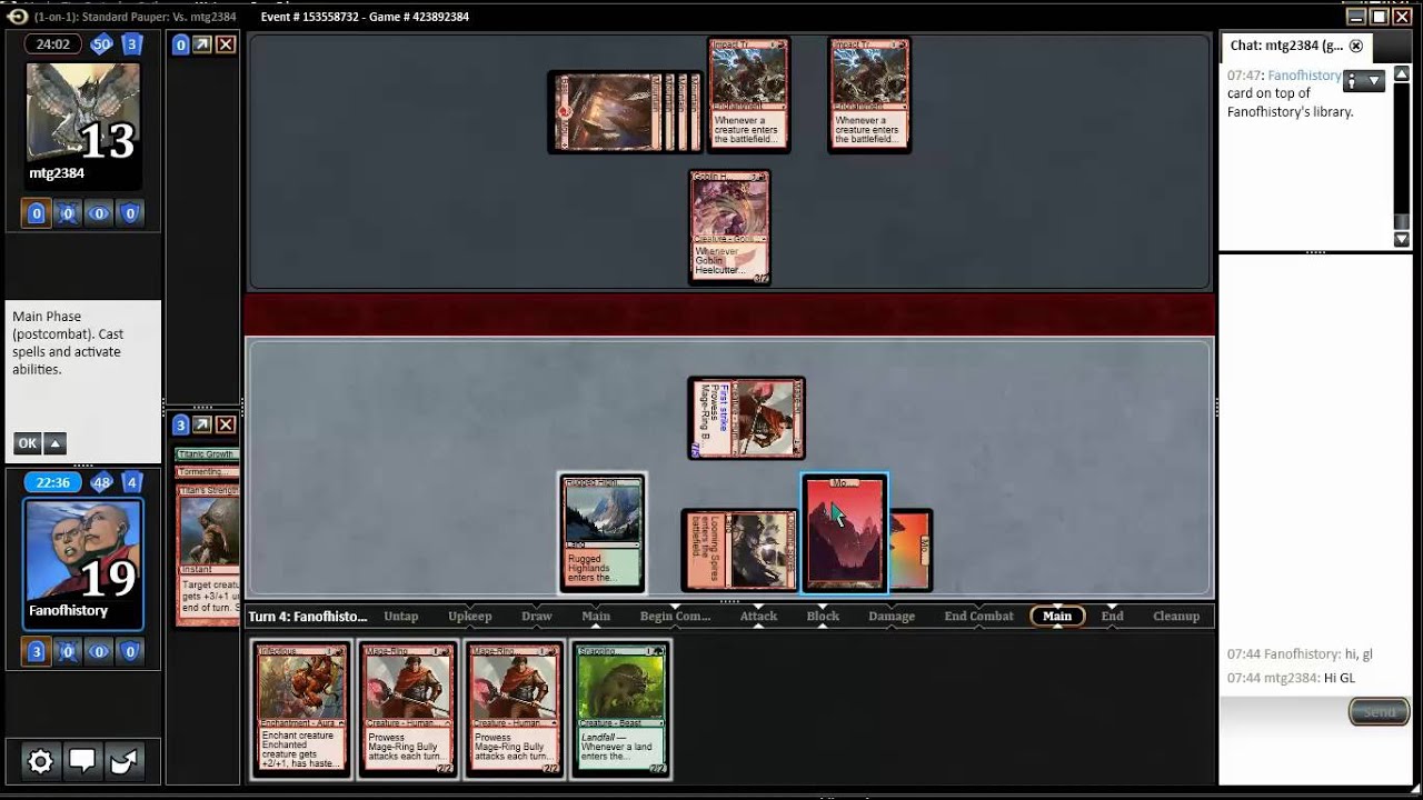 MTG Standard Pauper RG Landfall vs Mono Red Aggro - YouTube