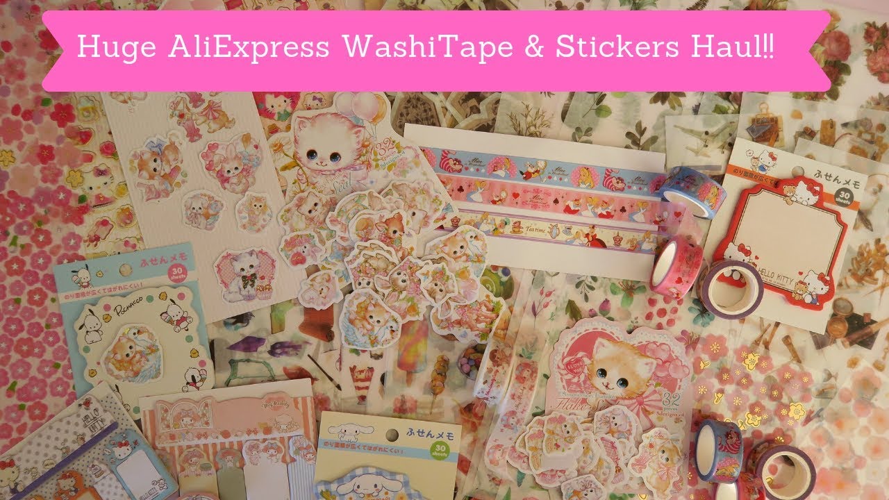 Huge AliExpress Washi Tape & Stickers Haul!! - YouTube