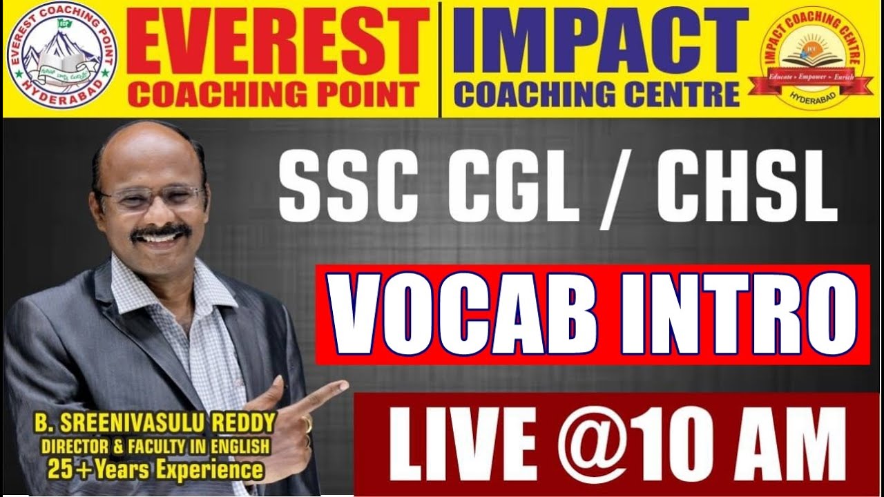 HOW TO LEARN VOCABULARY EASILY LIVE 10 AM BY B SREENIVASULU 