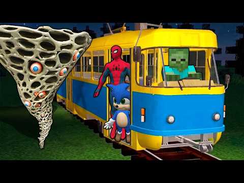 KORKUNÇ KASIRGADAN KAÇMAK İÇİN TRENE SIĞINDIK! 😱 - Minecraft