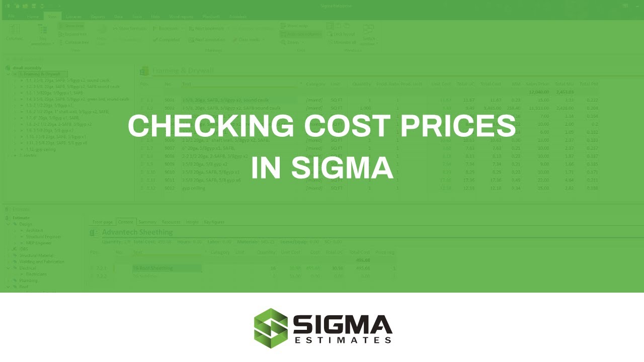 How to check the cost prices in Sigma - YouTube