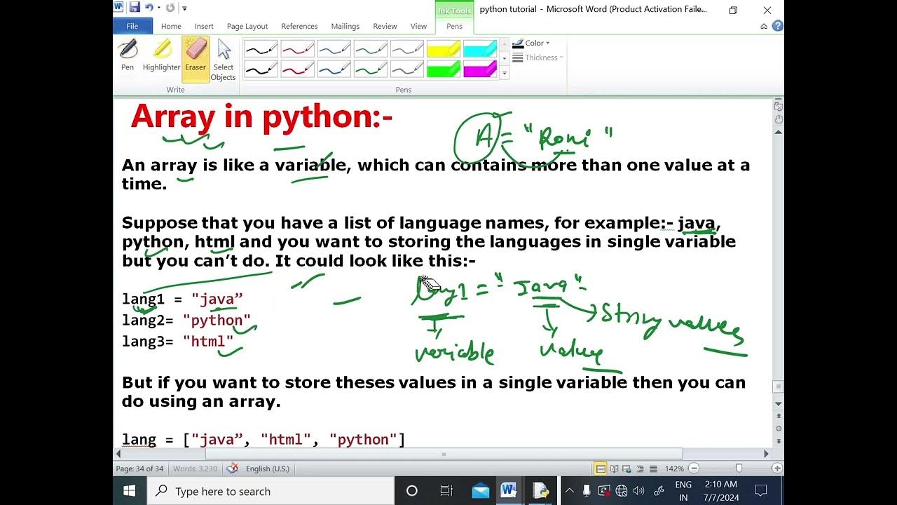 PYTHON LECTURE - 39//ARRAY IN PYTHON//FULL EXPLANATION WITH CODE (@ECL365CLASSES - YouTube