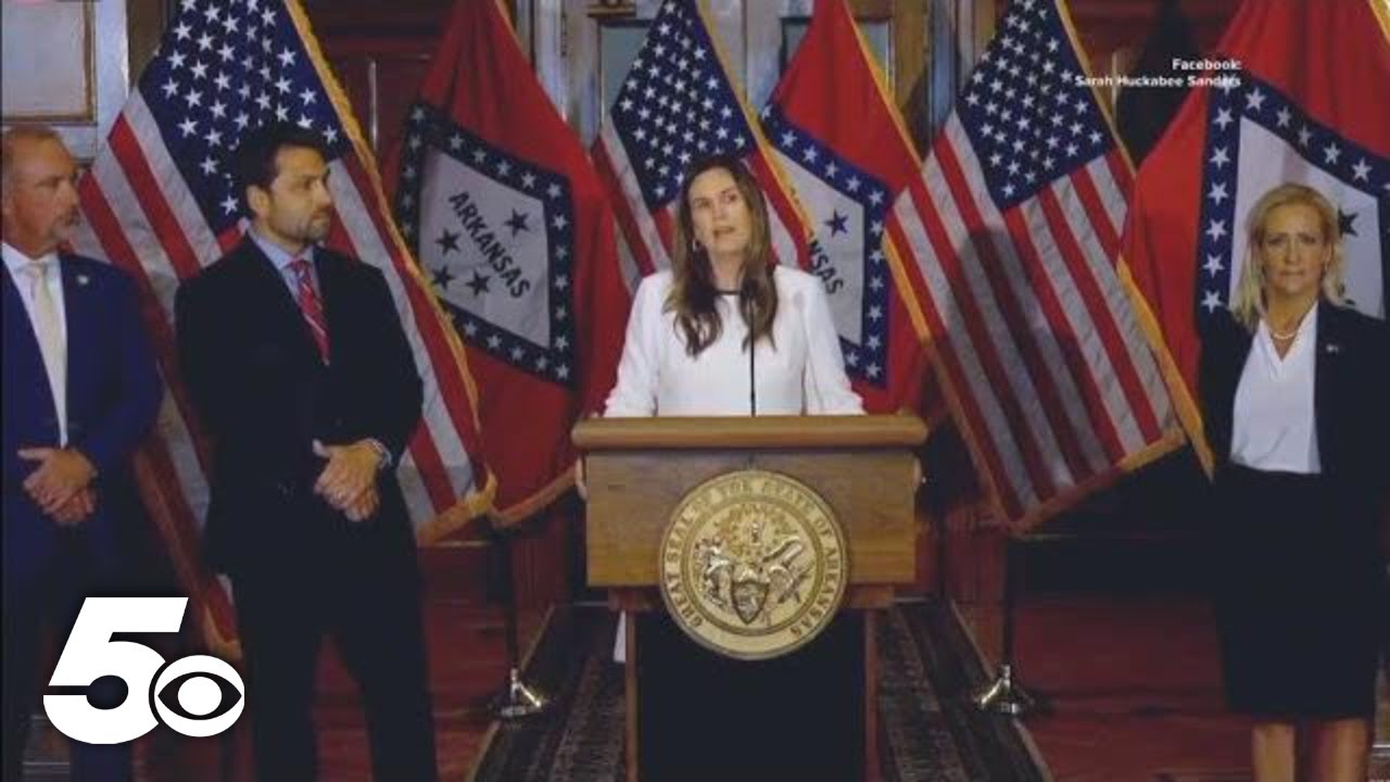 Gov. Sanders responds to $19K lectern purchase controversy - YouTube