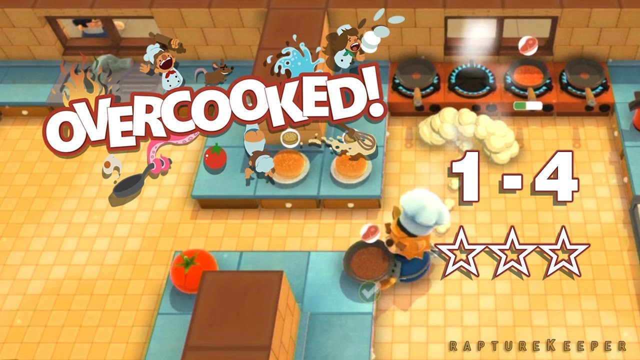 Overcooked! | Nivel 1 - 4 | ☆☆☆ Estrellas | Gameplay - YouTube